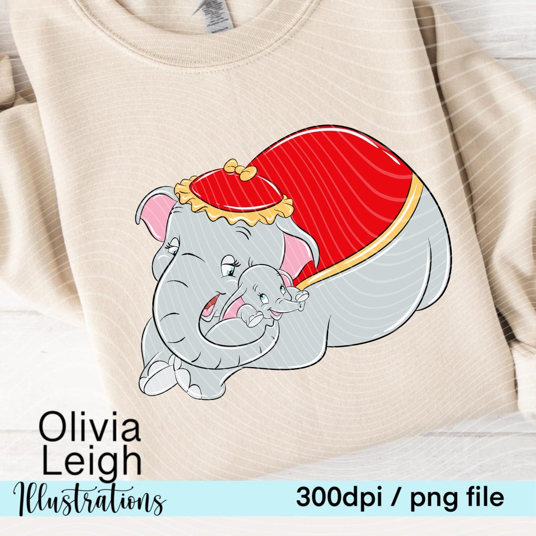 Dumbo, Cute Hand Drawn Clipart PNG Files DIGITAL DOWNLOAD Printable - Etsy