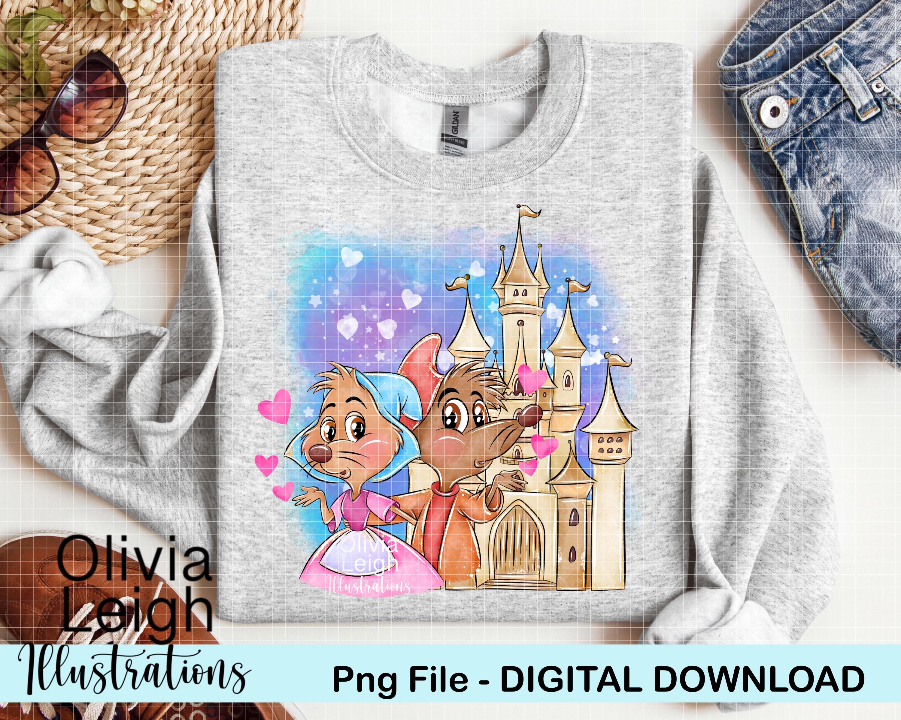 Cute Princess Cinderella Gus Mice Clipart Sublimation PNG Files DIGITAL ...