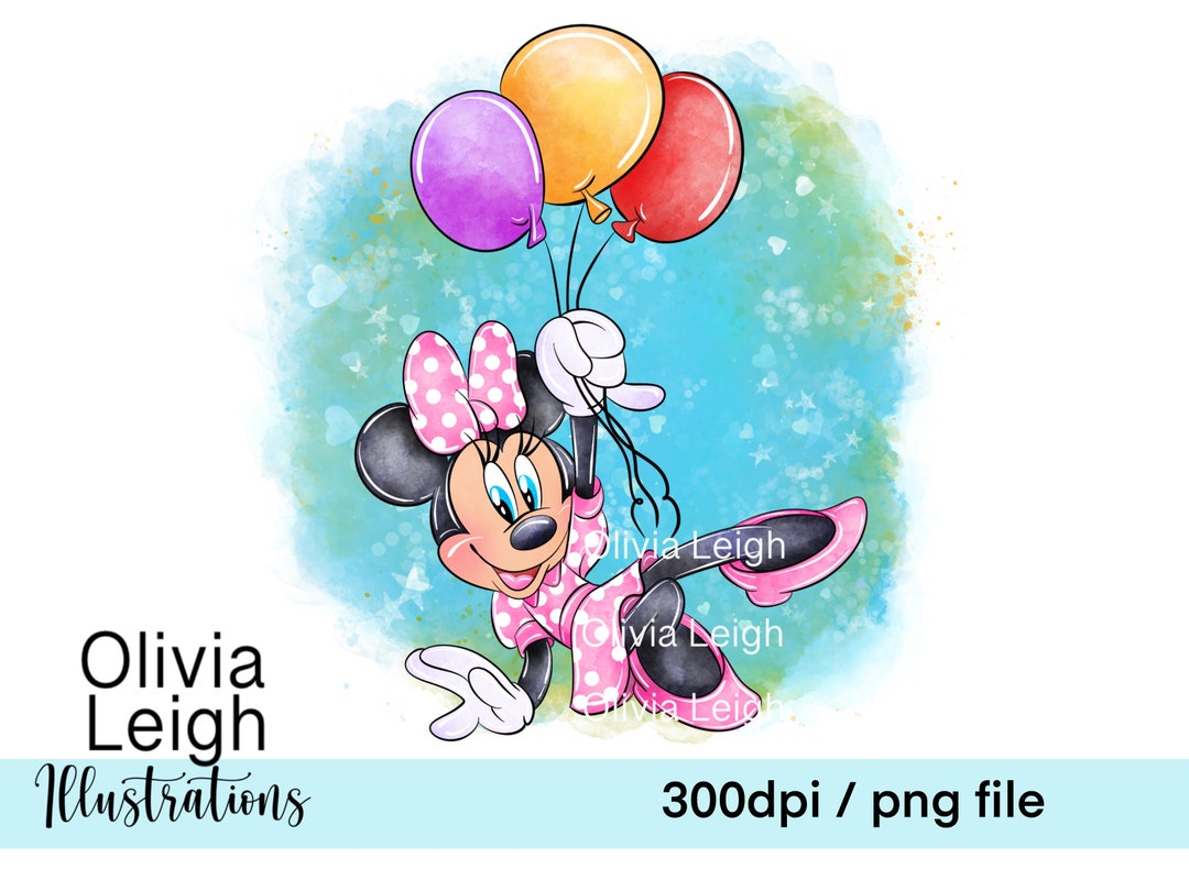 Cute Minnie Mouse Birthday Clipart Sublimation PNG Files DIGITAL ...