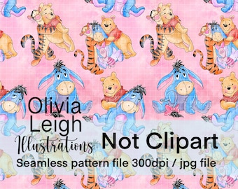 Baby Winnie the Pooh Seamless Pattern DIGITAL DOWNLOAD Commercial Use ...