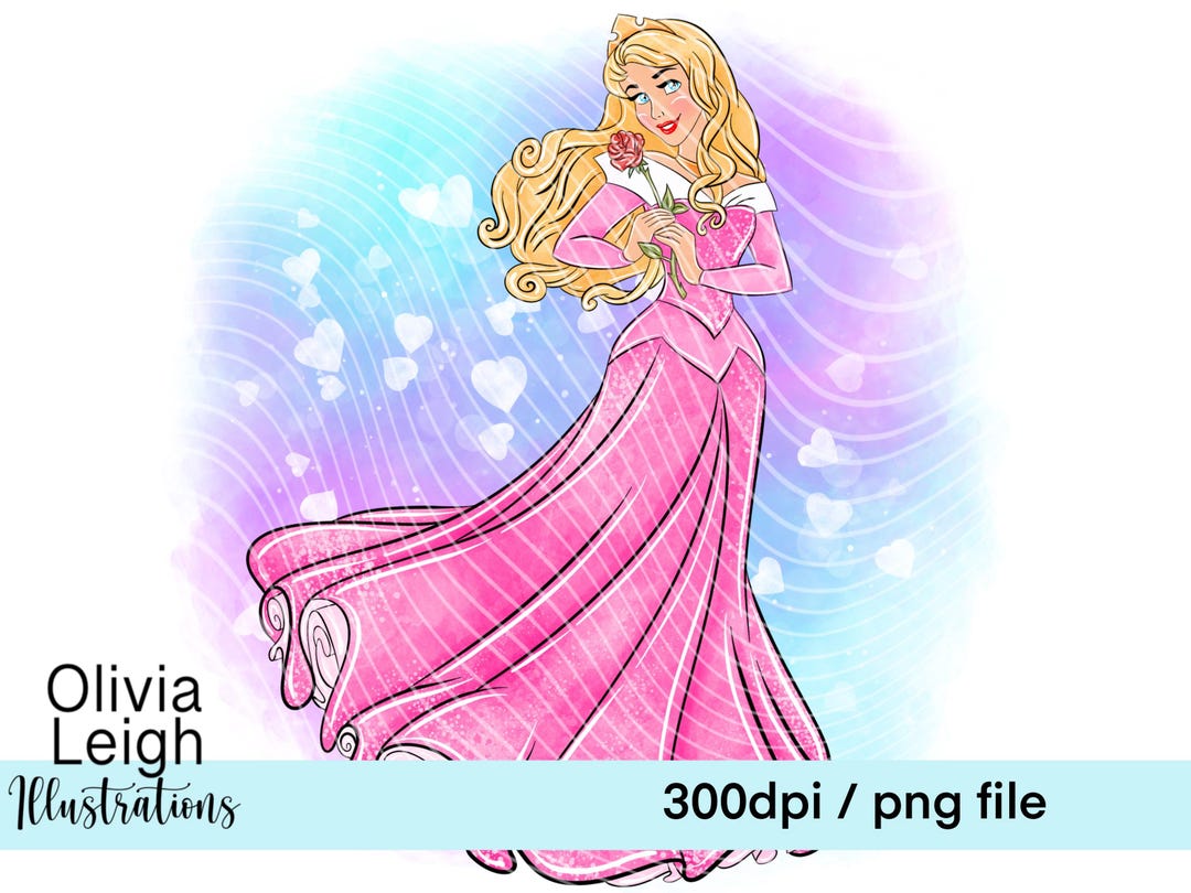 Princess Aurora, Sleeping Beauty, Watercolour Cute Clipart PNG Files ...