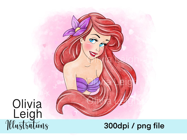 Princess Ariel Cute Clipart PNG Files DIGITAL DOWNLOAD - Etsy