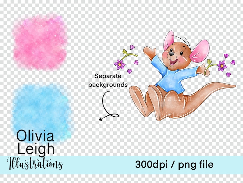 Winnie the Pooh Roo Kangaroo Springtime Cute Clipart PNG Files DIGITAL ...