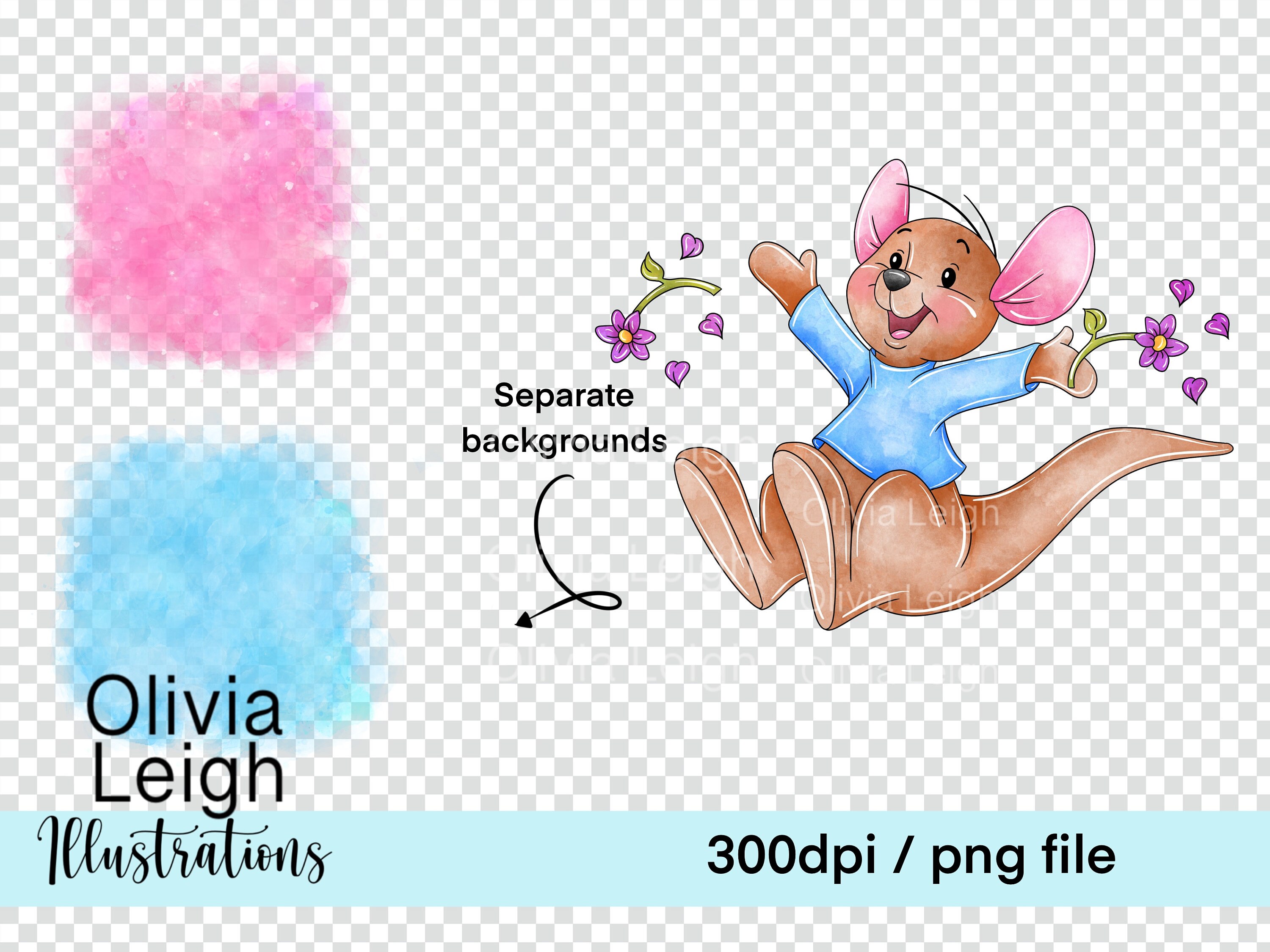 Winnie the Pooh Roo Kangaroo Springtime Cute Clipart PNG Files DIGITAL ...