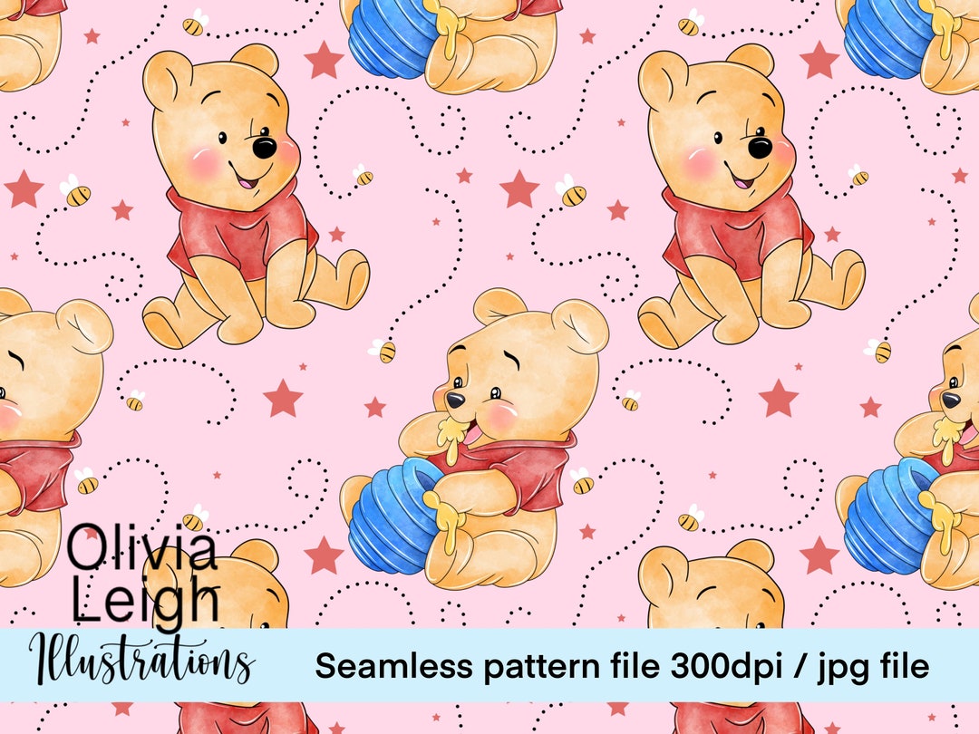 Winnie the Pooh Bear Baby Seamless Repeat Pattern. Digital - Etsy