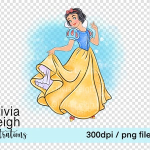Princess Snow White Cute Clipart PNG Files DIGITAL DOWNLOAD Sublimation ...