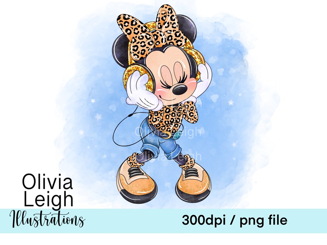Minnie Cute Leopard Print Clipart PNG Files DIGITAL DOWNLOAD Childrens ...