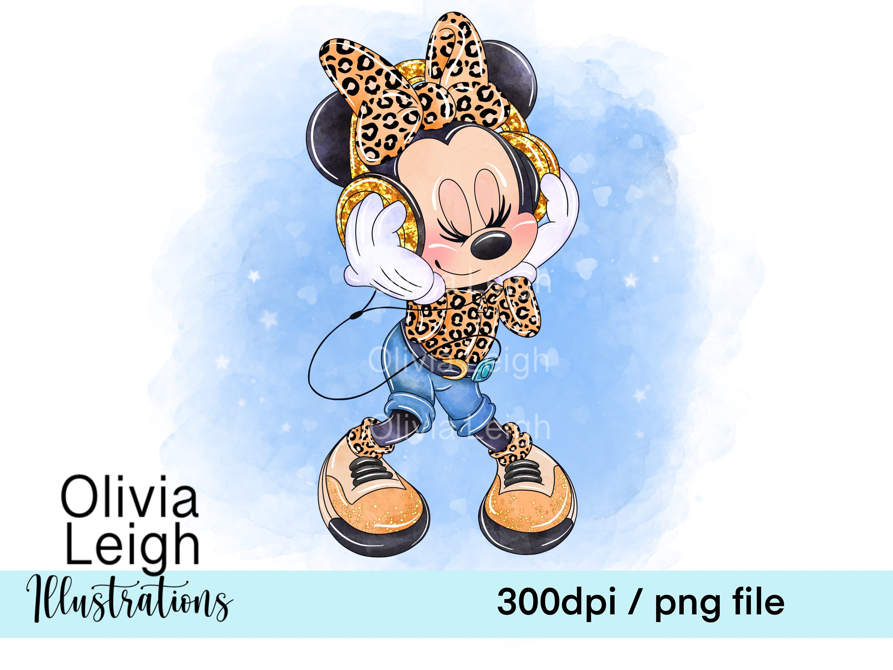 Minnie Cute Leopard Print Clipart PNG Files DIGITAL DOWNLOAD Childrens ...