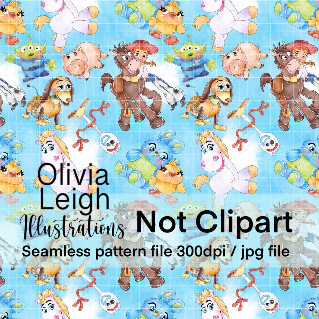 Cute Toy Repeat Seamless Pattern. Digital Paper. DIGITAL DOWNLOAD ...
