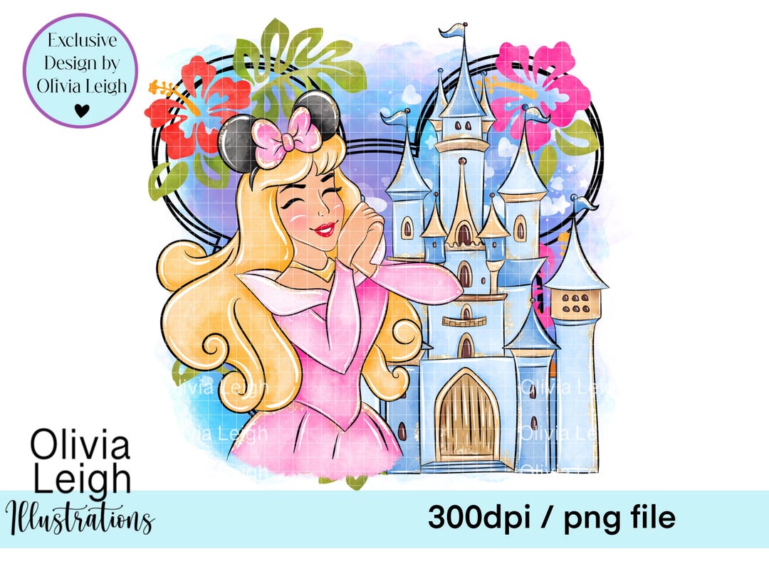 Cute Floral Princess Castle, Princess Aurora, Sleeping Beauty Clipart ...