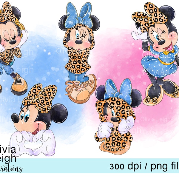 Leopard Minnie Mouse - Etsy