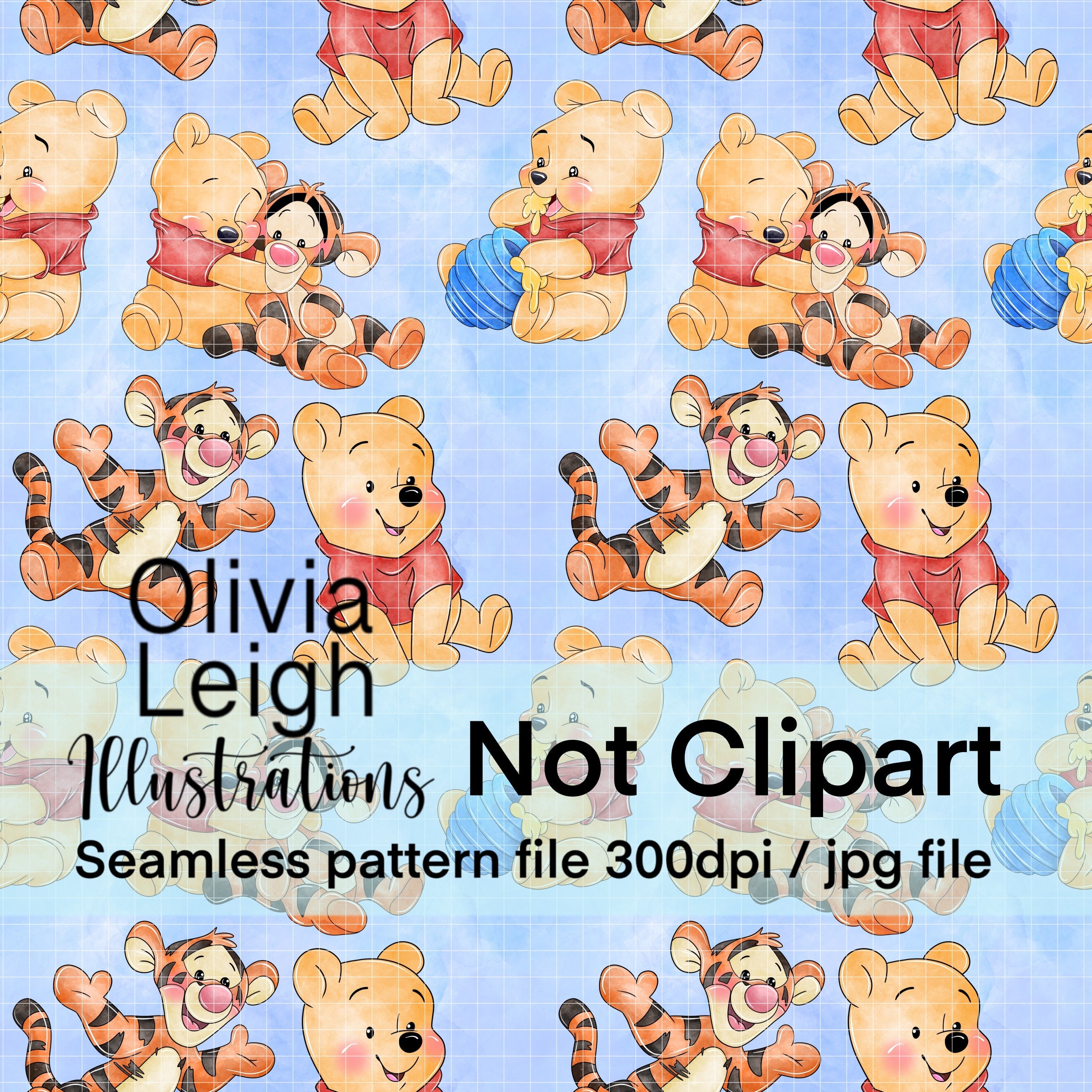 Cute Baby Winnie the Pooh and Tigger Seamless Pattern. Digital Paper ...