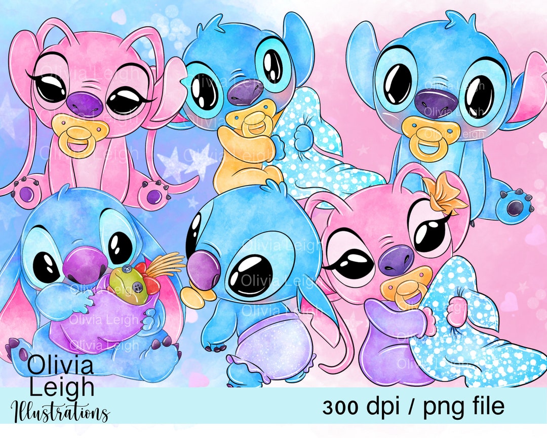 Set of Stich Cute Clipart PNG Files DIGITAL DOWNLOAD Printable. - Etsy