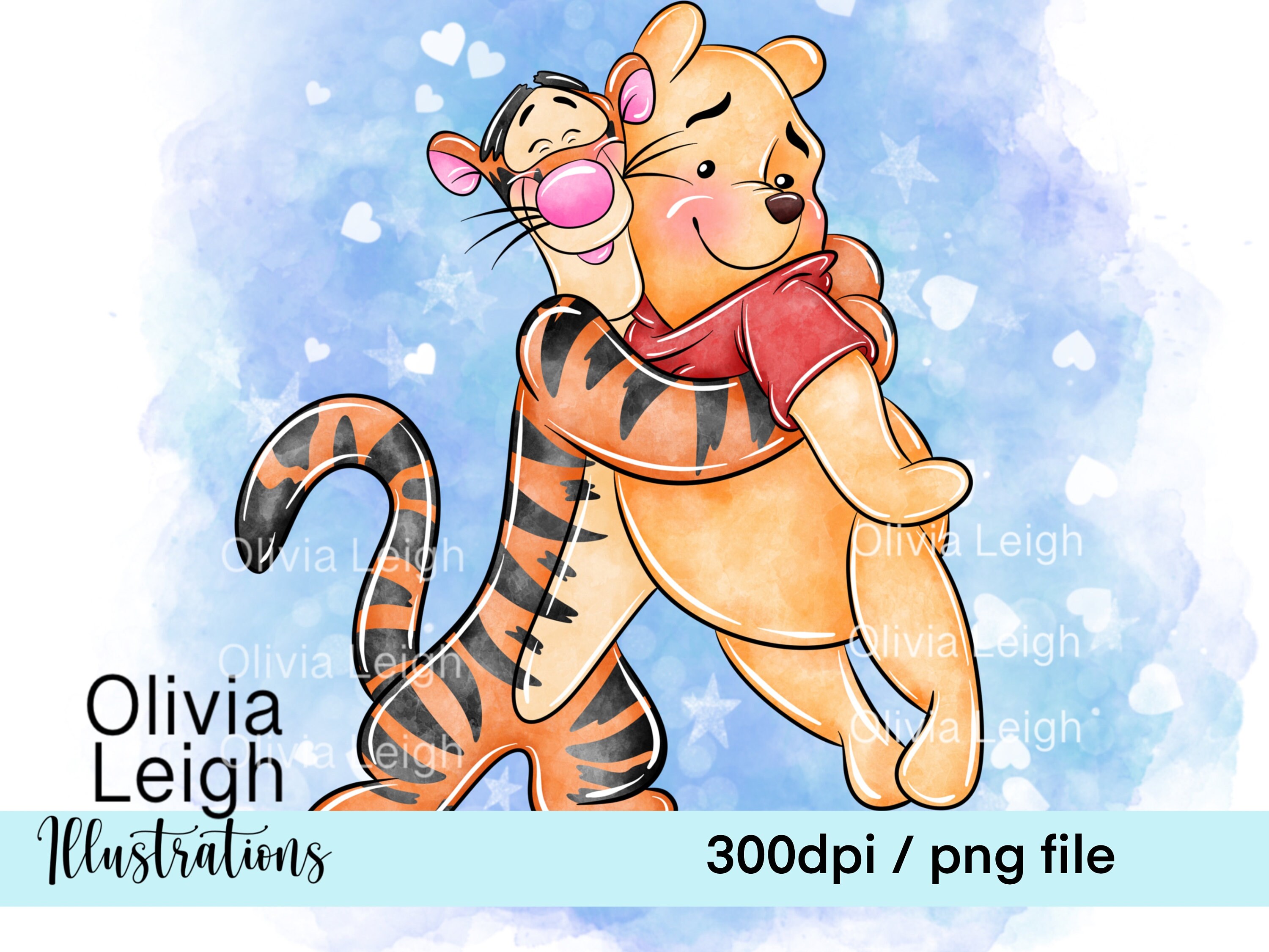 Winnie the Pooh. Eeyore, Tigger and Piglet Cute Clipart Set PNG Files ...