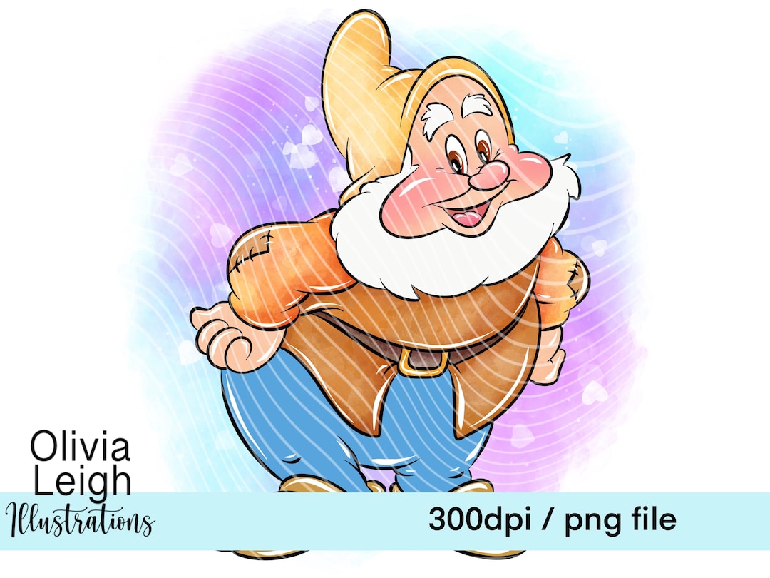 Princess Snow White and the Seven Dwarfs, Cute Clipart PNG Files Hand ...