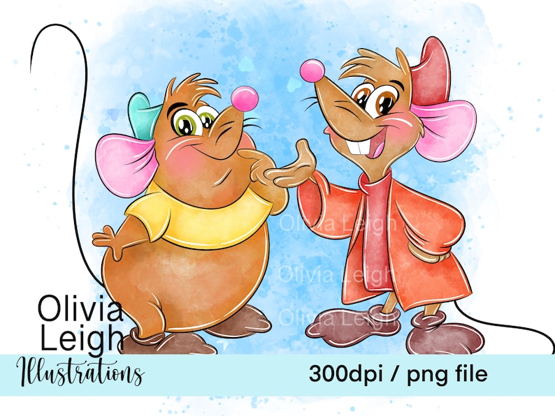 Princess Cinderella, Fairy Godmother and Mice Cute Clipart Set PNG ...