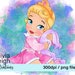 Set of Baby Toddler Princesses Cinderella, Belle, Jasmine. Ariel, Cute ...