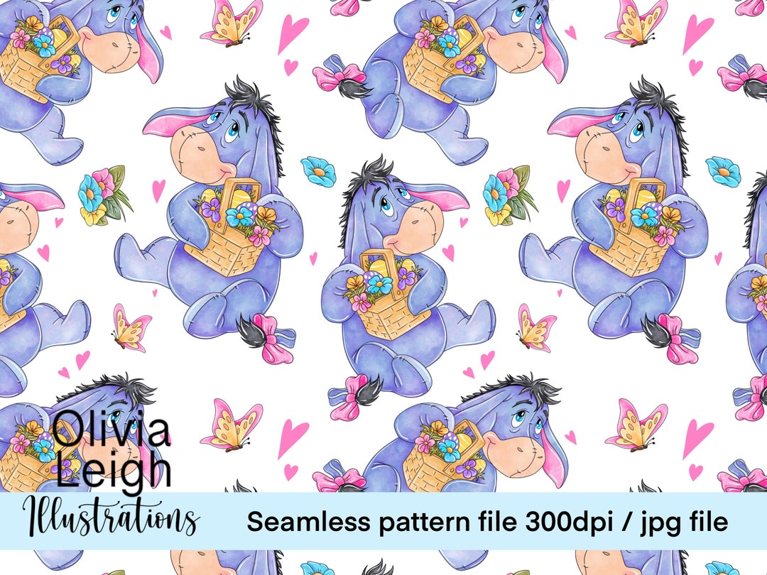 Cute Spring Time Winnie the Pooh Eeyore Seamless Pattern. - Etsy