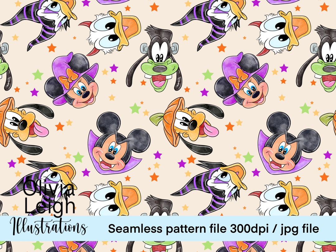 Halloween Mickey and Friends Seamless Repeat Pattern. Digital - Etsy