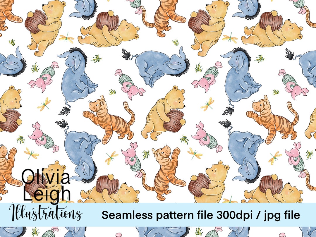 Classic Winnie the Pooh Seamless Pattern. Digital Paper. - Etsy