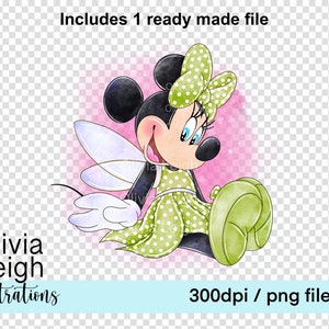 Minnie Mouse Cute Fairies Clipart PNG Files DIGITAL DOWNLOAD Children's ...