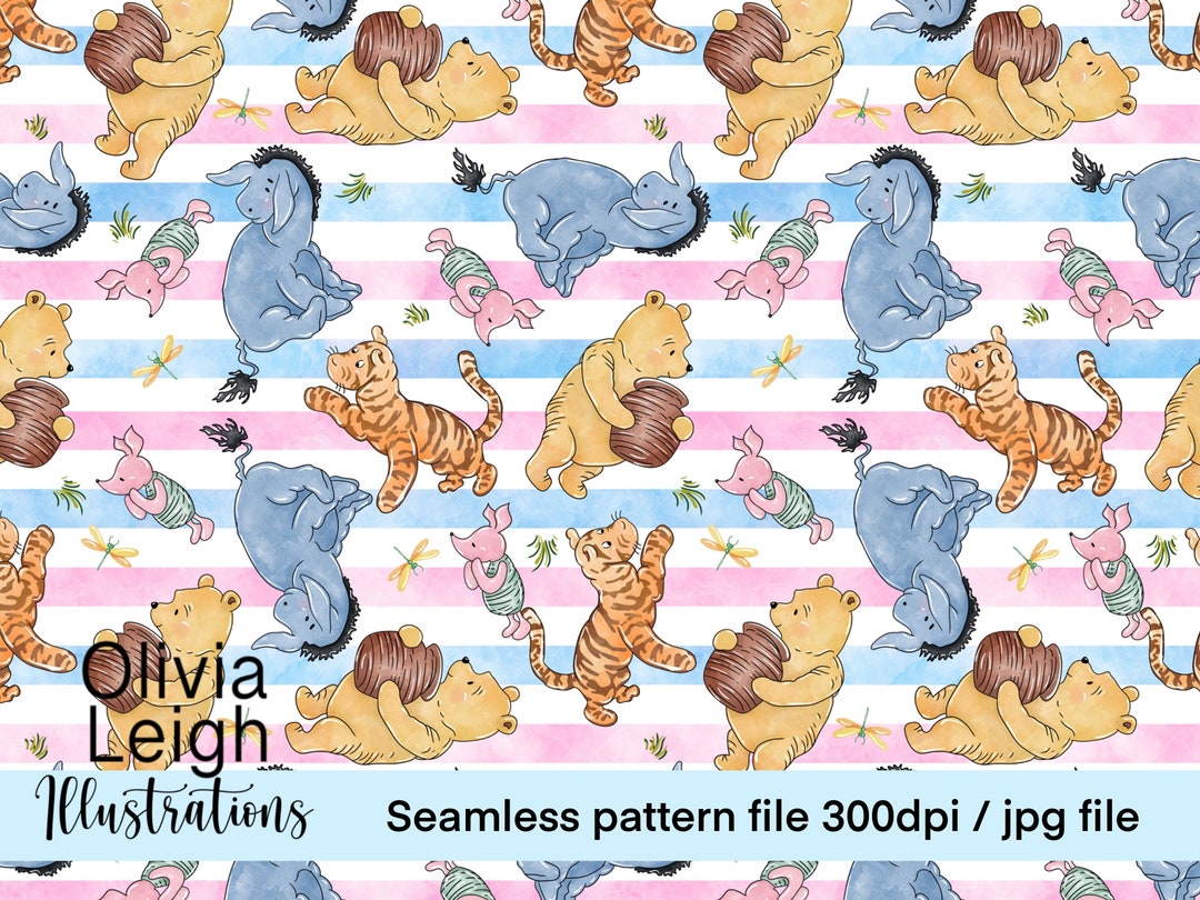 Classic Winnie the Pooh Seamless Pattern. Digital Paper. - Etsy