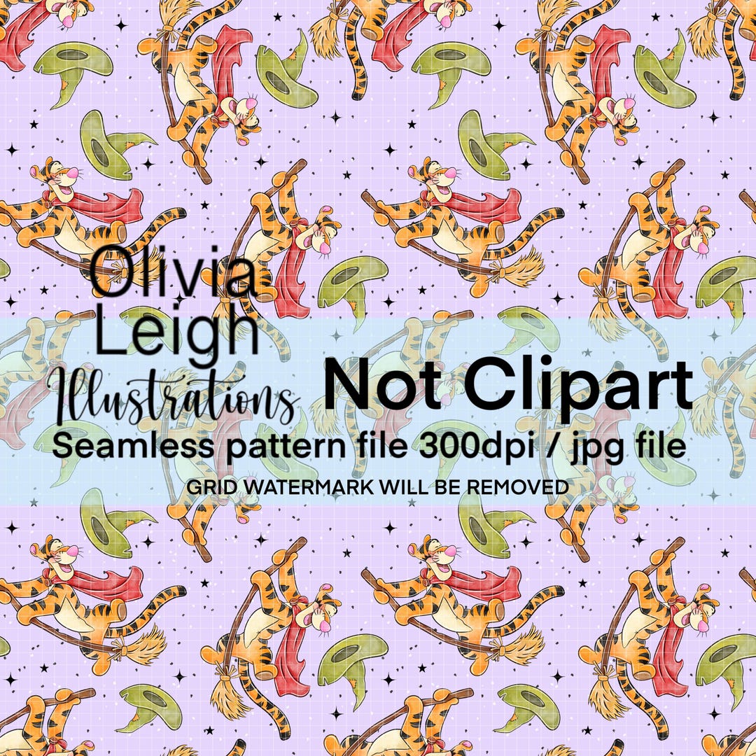 Winnie the Pooh, Tigger, Halloween Seamless Repeat Pattern. Digital ...