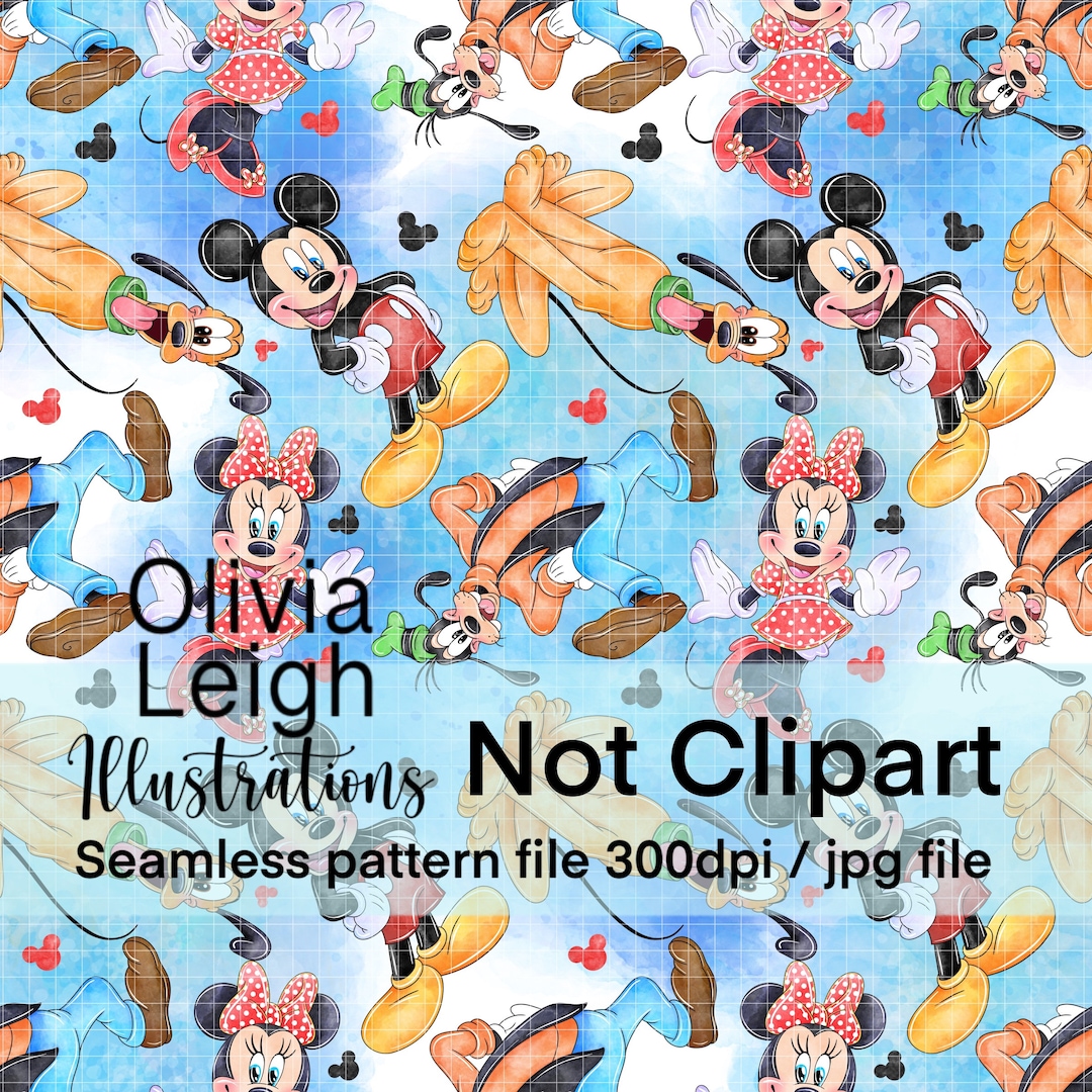 Mickey and Friends Cute, Seamless Pattern. Digital Paper. DIGITAL ...