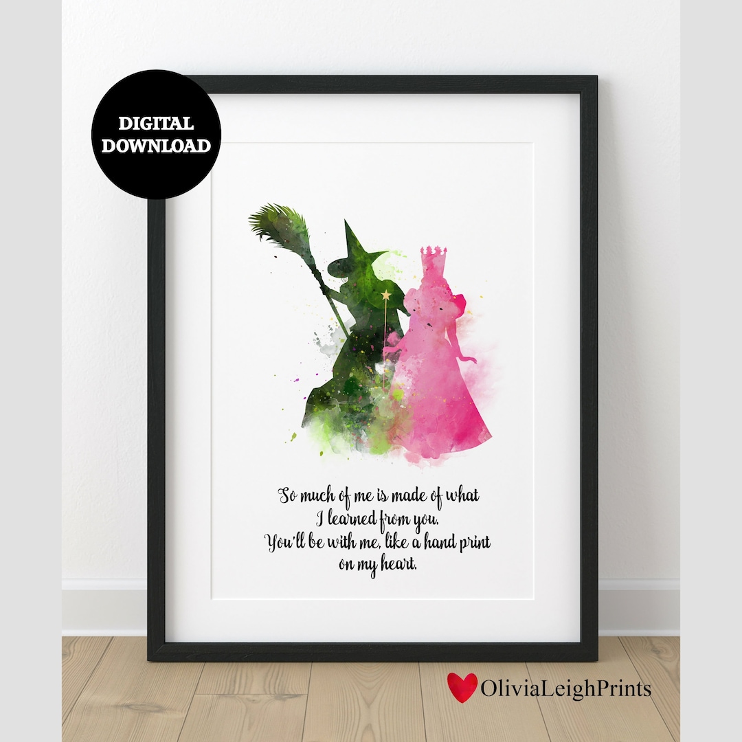 Wicked the Musical Glinda and Elphaba Print-wall Art-gift DIGITAL ...