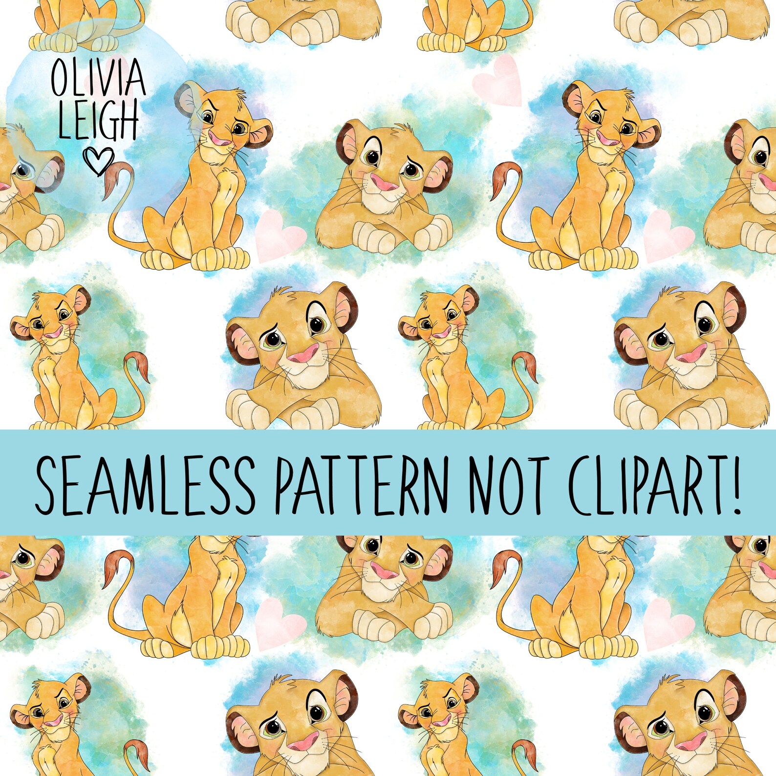 The Lion King Cub Cute Seamless Pattern. Digital Paper. - Etsy