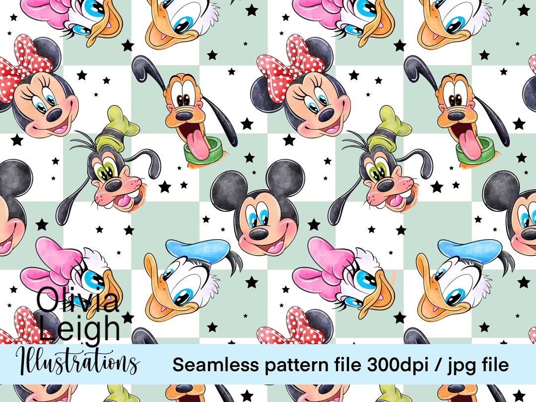 Mickey and Friends Seamless Repeat Pattern. Digital Paper. - Etsy