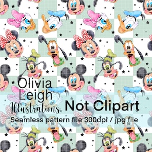 Mickey and Friends Seamless Repeat Pattern. Digital Paper. DIGITAL ...