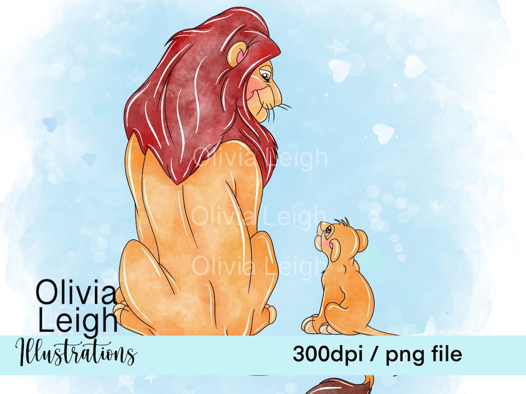 The Lion King Simba Cute Clipart PNG Files DIGITAL DOWNLOAD Commercial ...