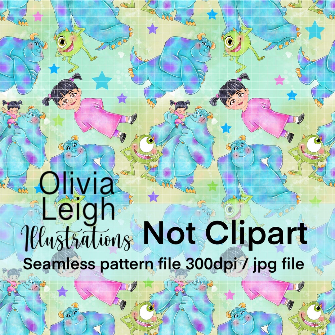 Monster Cute Seamless Pattern. Digital Paper. DIGITAL DOWNLOAD ...