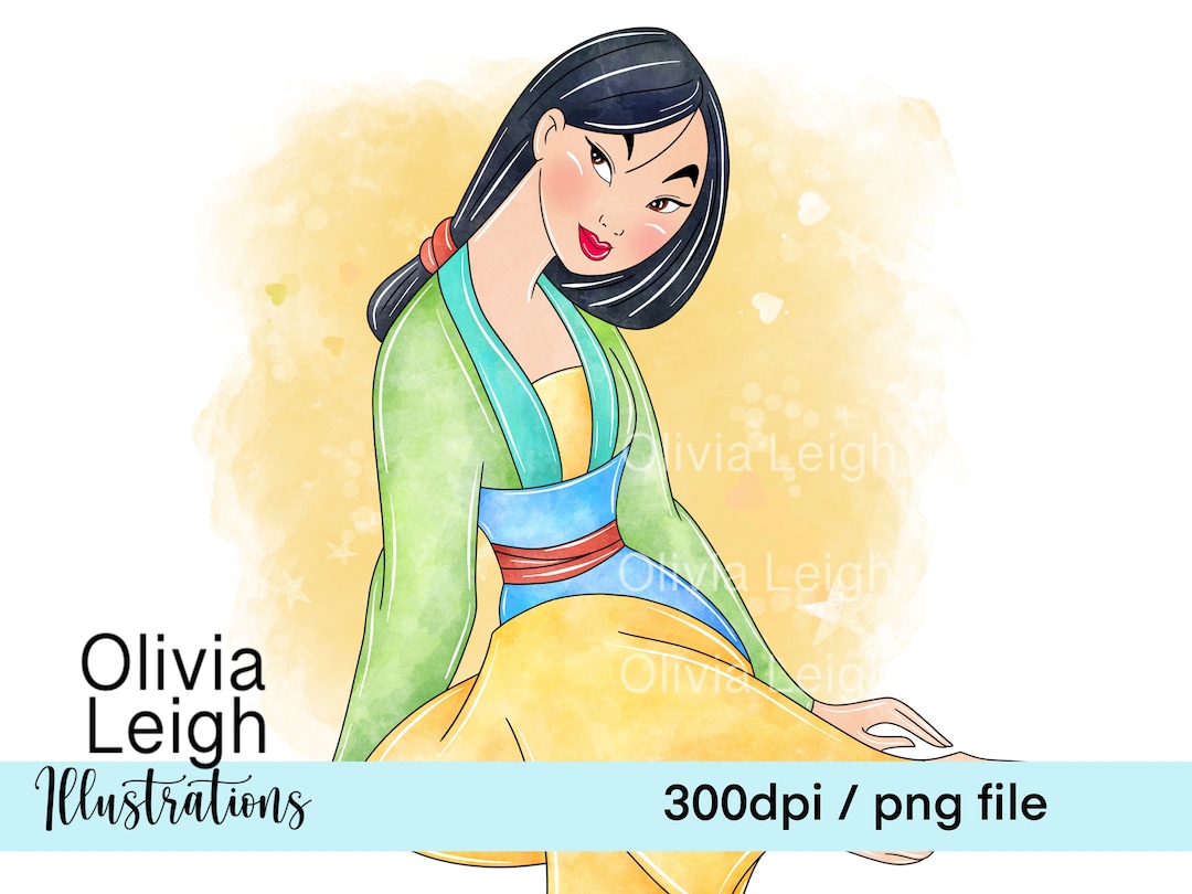 Princess Mulan Cute Clipart PNG Files DIGITAL DOWNLOAD Printable - Etsy