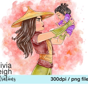 Princess Raya Cute Clipart Set PNG Files DIGITAL DOWNLOAD Printable - Etsy