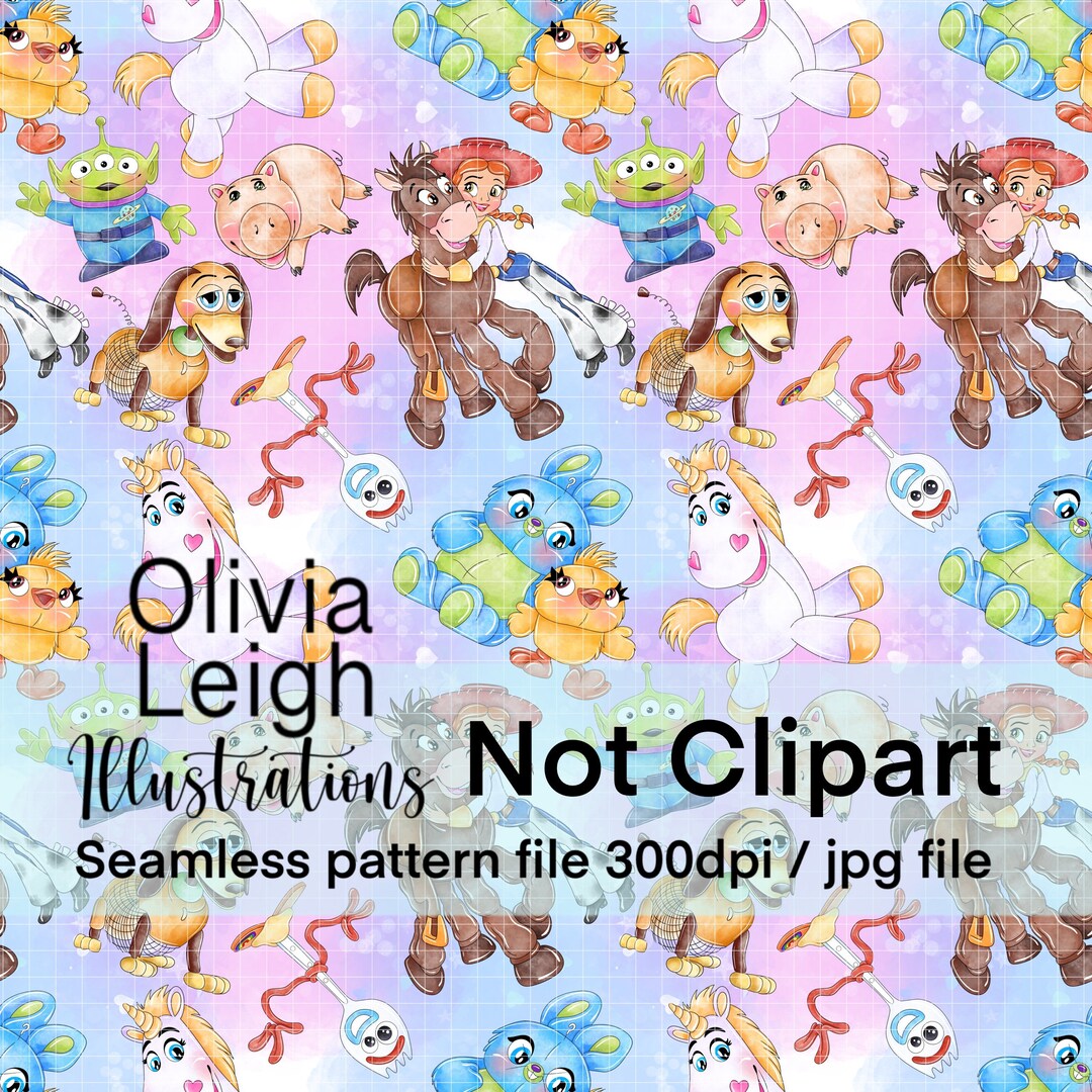 Cute Toy Repeat Seamless Pattern. Digital Paper. DIGITAL DOWNLOAD ...