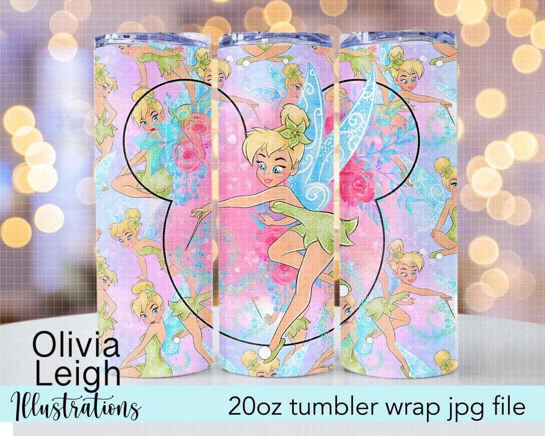 Tinkerbell Sublimation Design Cup Wrap DIGITAL DOWNLOAD 20oz Skinny ...