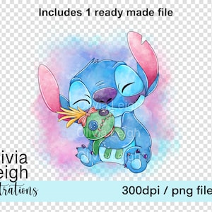 Stitch Lindo Clipart PNG Archivos DESCARGA DIGITAL Imprimible - Etsy México