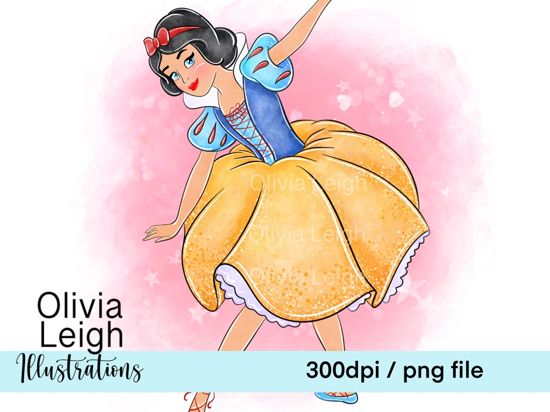 Princess Snow White Ballerina Fairy Cute Clipart PNG Files DIGITAL ...