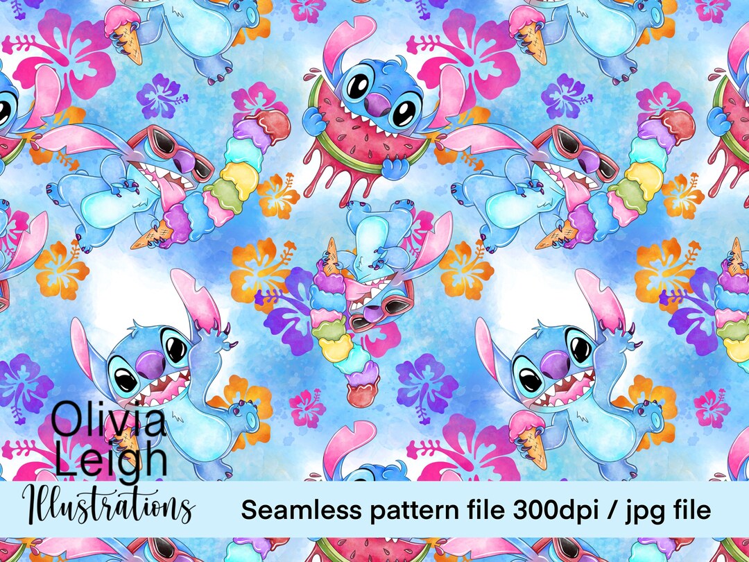 Cute Stitch and Angel Seamless Pattern. Digital Paper. DIGITAL - Etsy