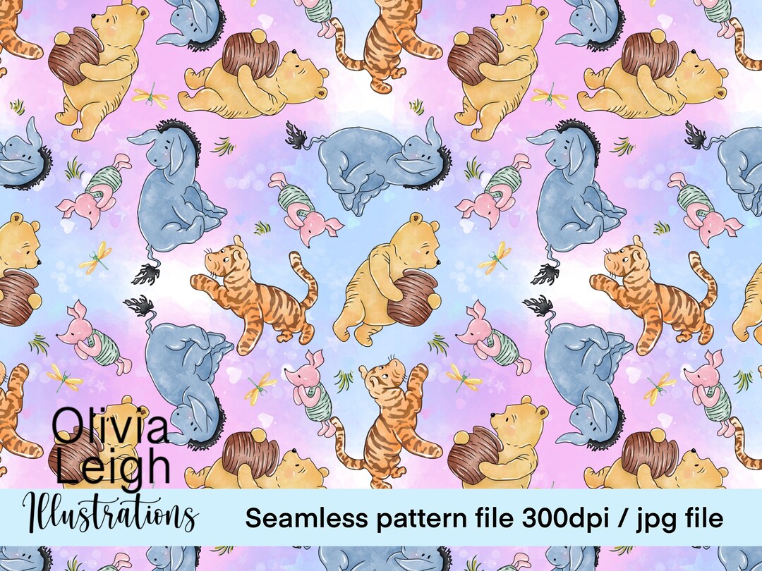 Classic Winnie the Pooh Seamless Pattern. Digital Paper. - Etsy