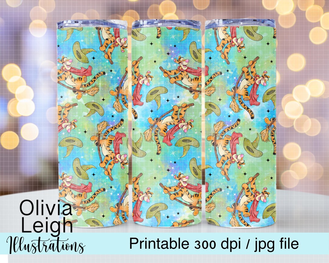 Cute Winnie the Pooh, Tigger, Halloween, Sublimation Design Cup Wrap ...