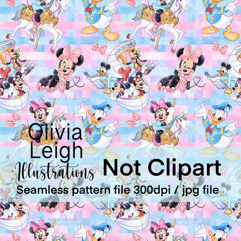 Minnie Mouse and Friends Cute Seamless Repeating Pattern. - Etsy