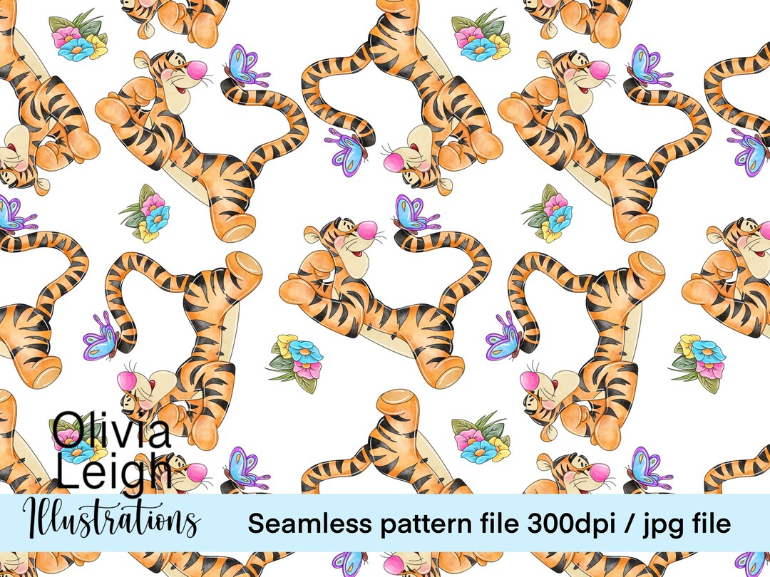 Cute Spring Time Winnie the Pooh Tigger Seamless Pattern. - Etsy