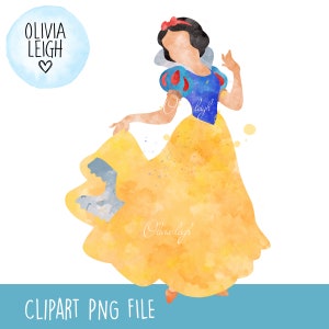 Princess Snow White Watercolour Clipart PNG Files DIGITAL DOWNLOAD ...