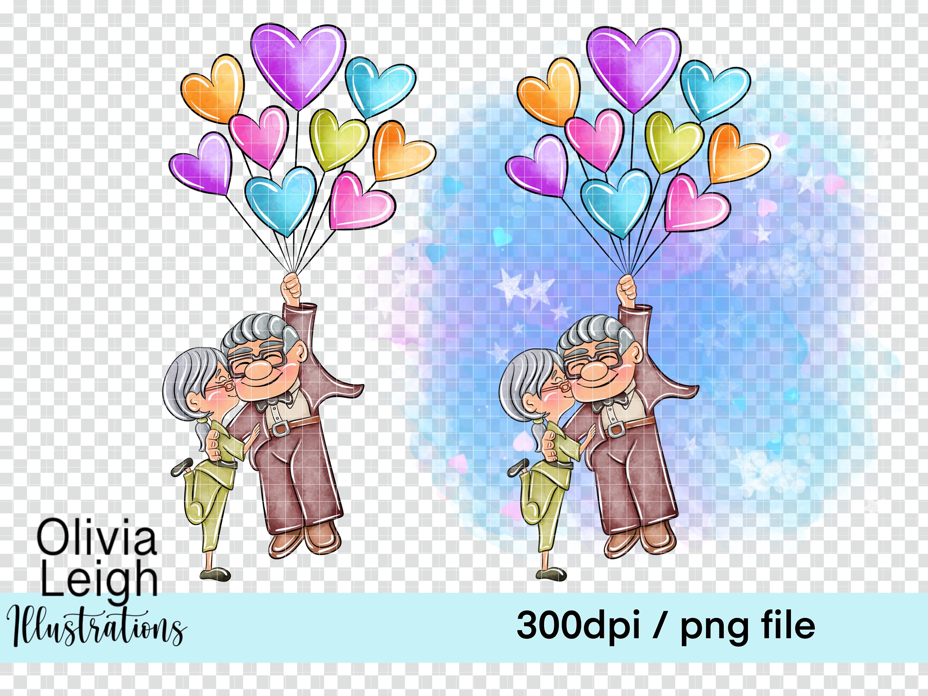 Up Carl and Ellie Cute Clipart PNG Files DIGITAL DOWNLOAD Printable - Etsy
