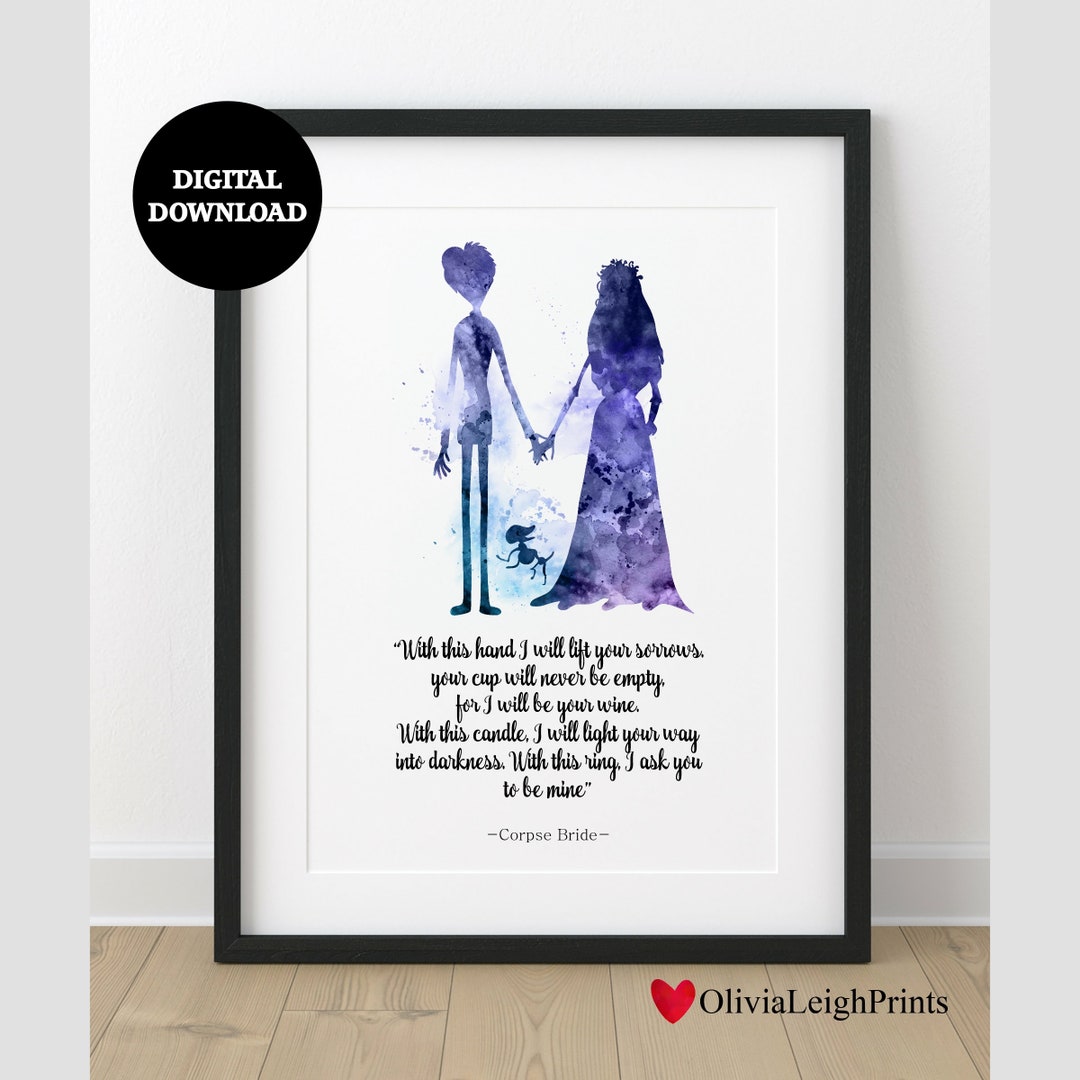 The Corpse Bride Watercolour Quote Print-wall Art-gift- DIGITAL ...