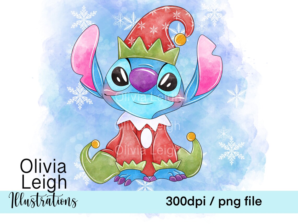 Cute Stitch Christmas Clipart PNG Files DIGITAL DOWNLOAD - Etsy
