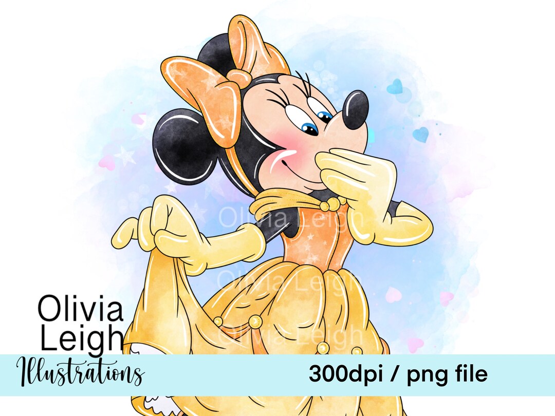 Minnie Mouse Princess Belle Cute Clipart PNG Files DIGITAL DOWNLOAD ...